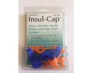 Insul-Cap helps load syringes, stores, identifies insulin bottles